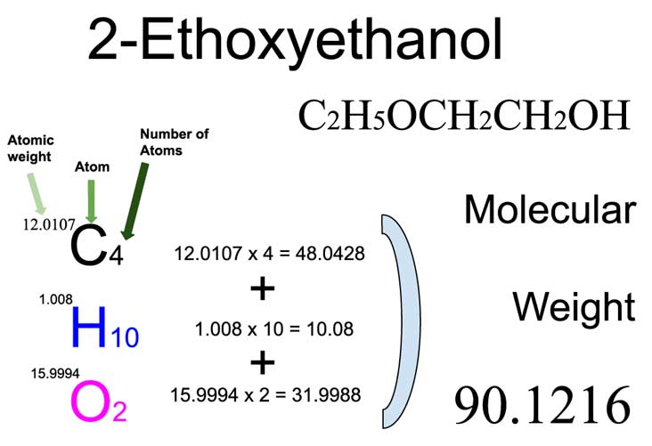 2-Ethoxyethanol [C2H5OCH2CH2OH] Molecular Weight Calculation ...