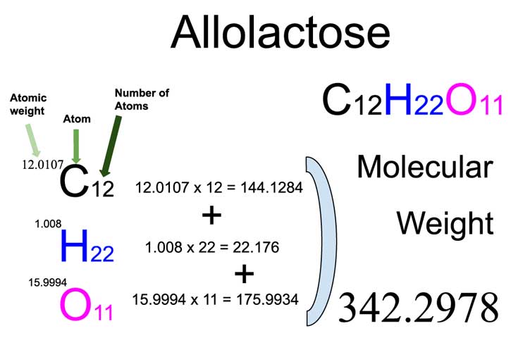 Allolactose (C12H22O11) Molecular Weight Calculation - Laboratory Notes