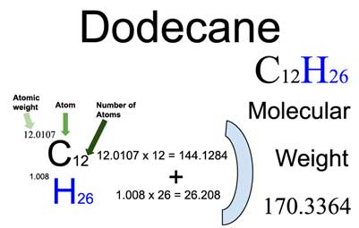 Dodecane [C12H26] Molecular Weight Calculation - Laboratory Notes
