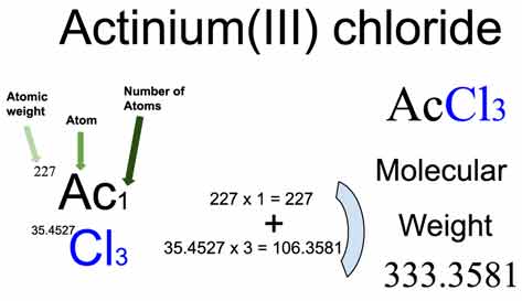Actinium(III) Chloride [AcCl3] Molecular Weight Calculation ...
