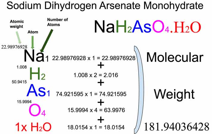 Sodium Dihydrogen Arsenate Monohydrate [NaH2AsO4.H2O] Molecular Weight ...